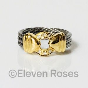 Charriol | Jewelry | Charriol Three Row Cable Diamond Nautical Ring ...